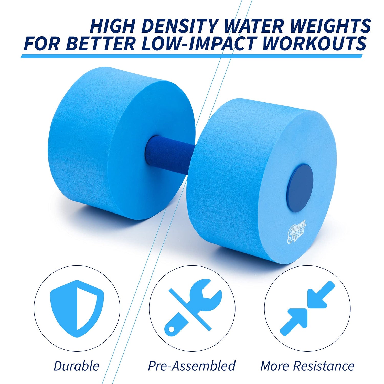 Get Fit with Large Water Dumbbells (Blue) - 10 lbs of Resistance ...