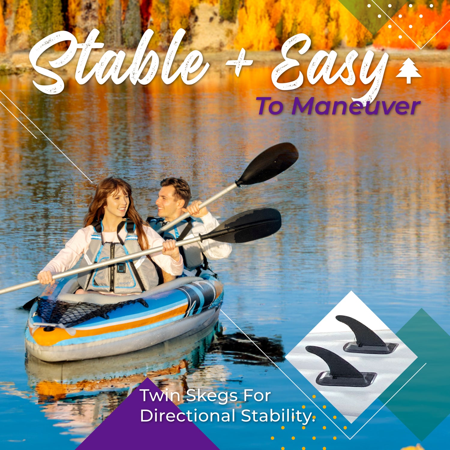 Explore the Water with the S2 Chesapeake 2-Person Inflatable Kayak - 2 ...